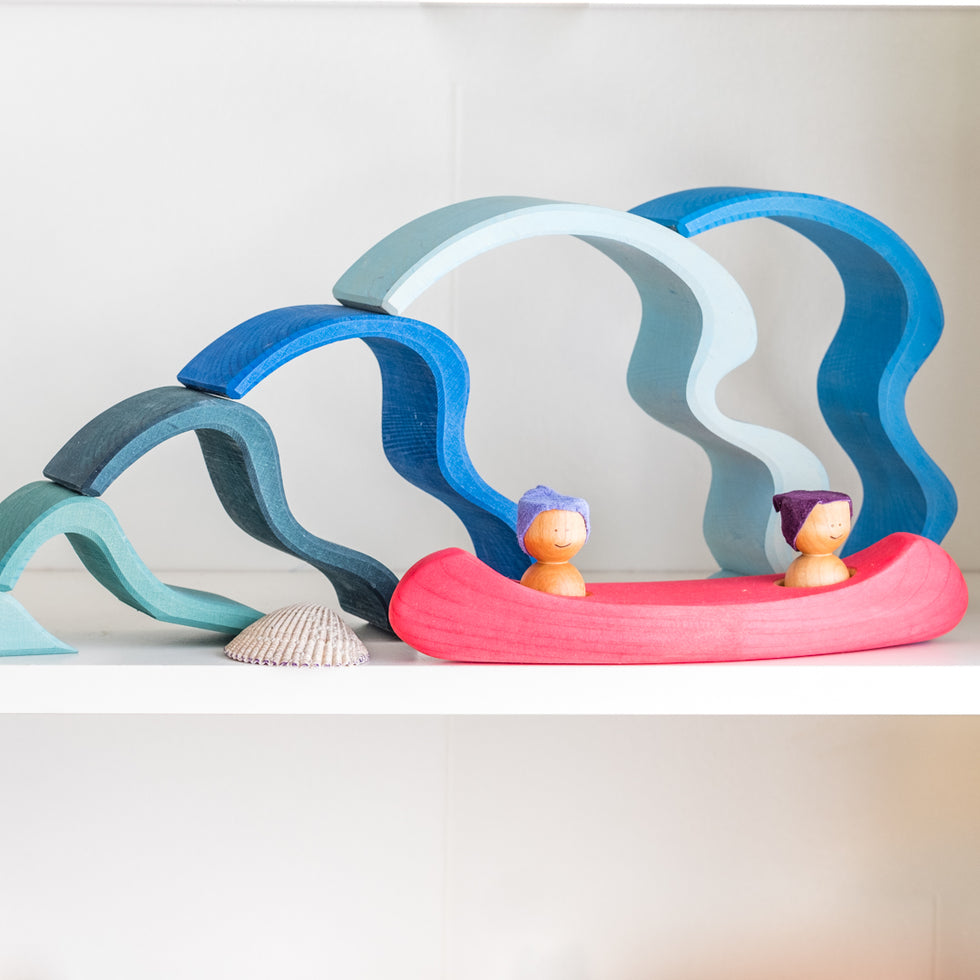 Grimm's wooden wave stacker – Dilly Dally Kids