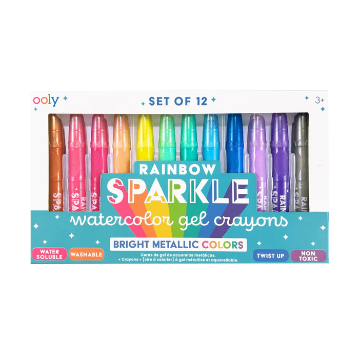 Ooly rainbow sparkle watercolour metallic gel crayons set of 12 – Dilly ...