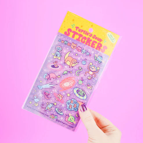 cosmic critters sticker sheet – Dilly Dally Kids