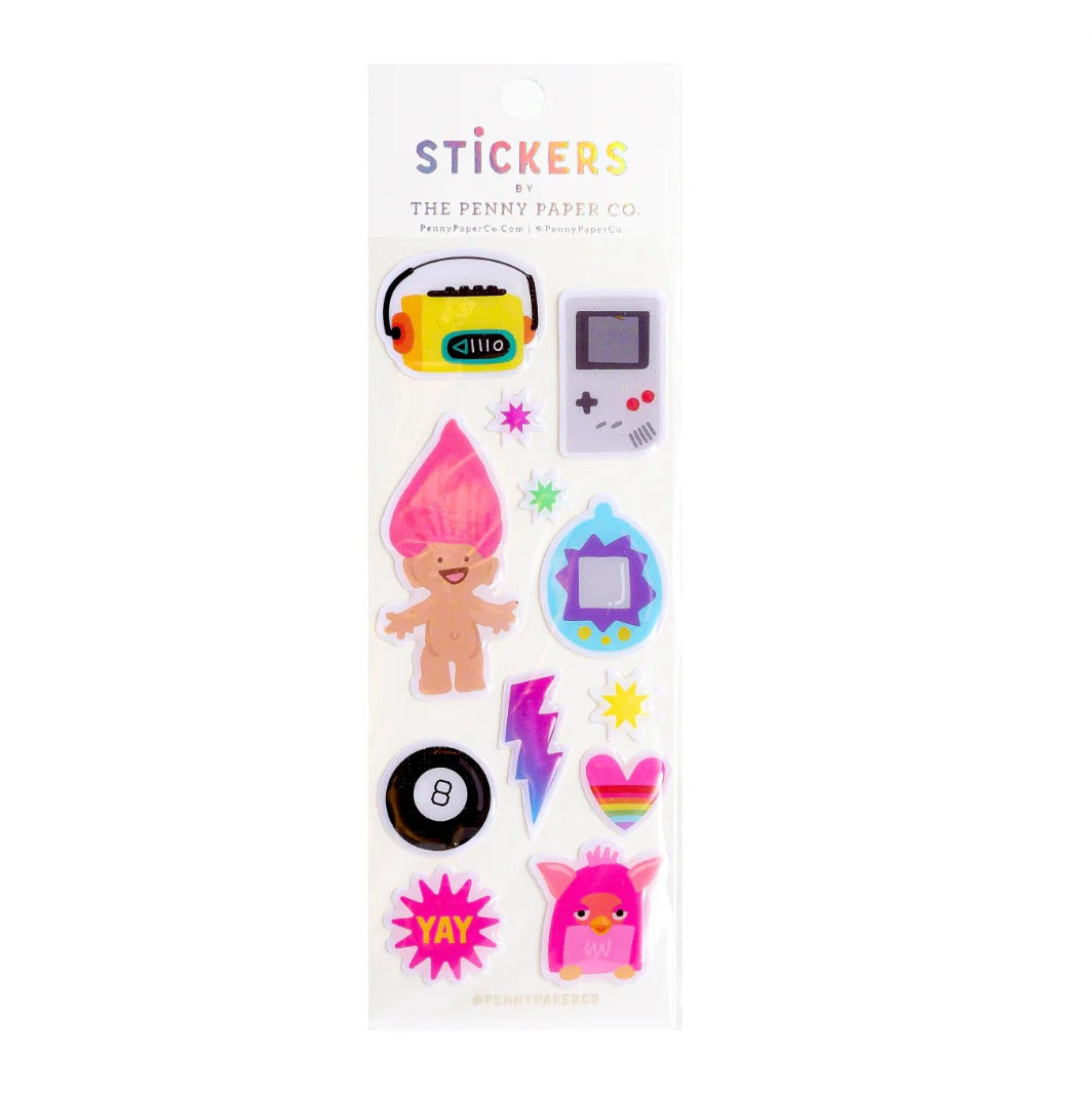 retro 90's kid epoxy sticker pack – Dilly Dally Kids