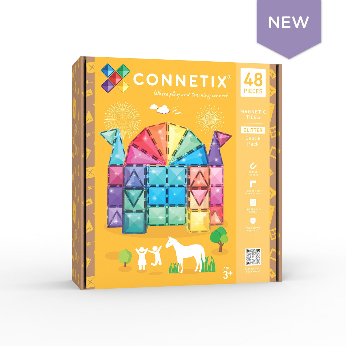 Connetix glitter castle pack 48 pc – Dilly Dally Kids