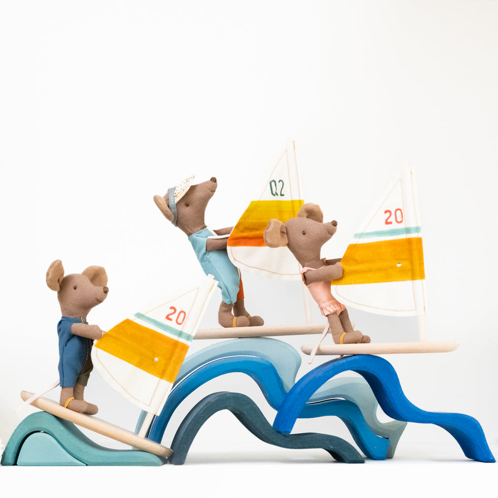 Grimm's wooden wave stacker – Dilly Dally Kids