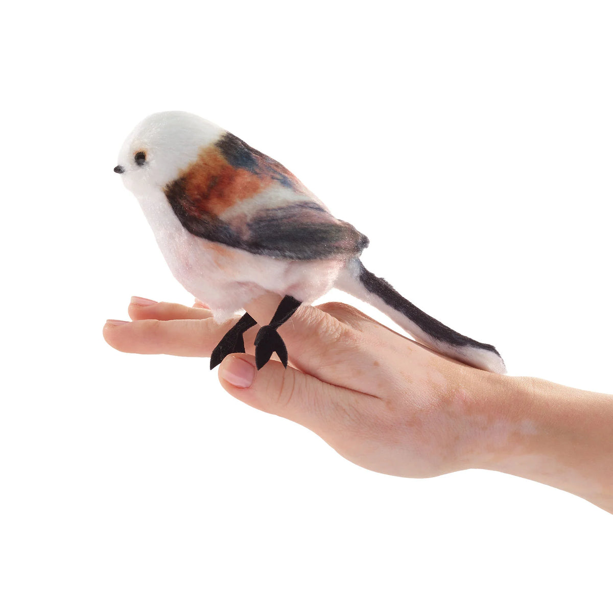 Folkmanis mini long tailed tit bird finger puppet – Dilly Dally Kids