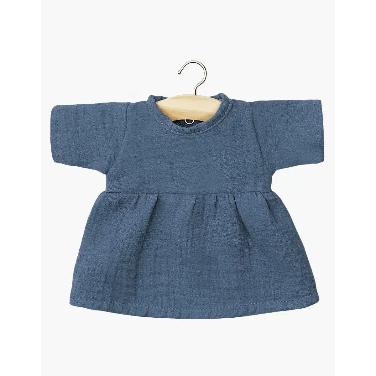 Minikane gordis faustine long-sleeved dress in over seas blue cotton g ...