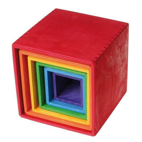 Grimm's large rainbow stacking boxes – Dilly Dally Kids