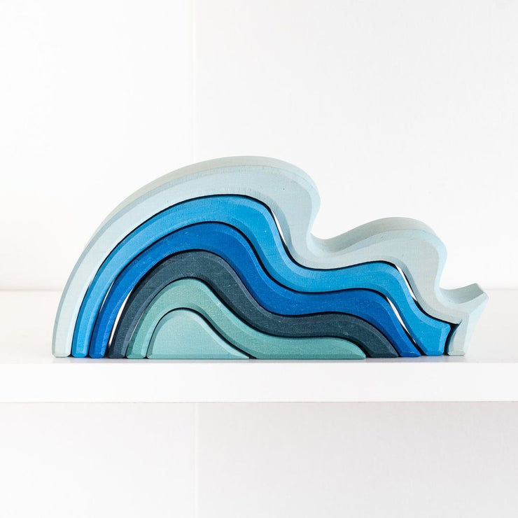 Grimm's wooden wave stacker – Dilly Dally Kids