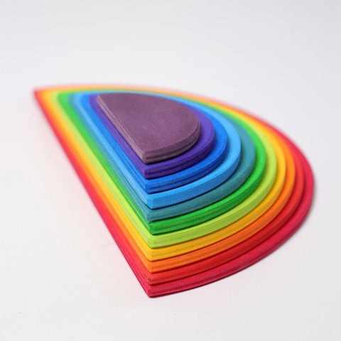 Grimm's large wooden rainbow stacker – Dilly Dally Kids