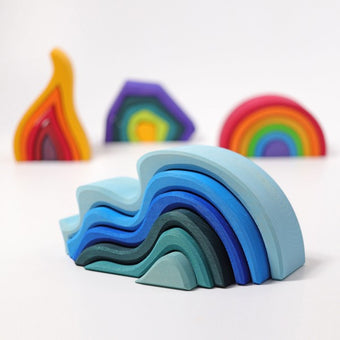Grimm's wooden wave stacker – Dilly Dally Kids
